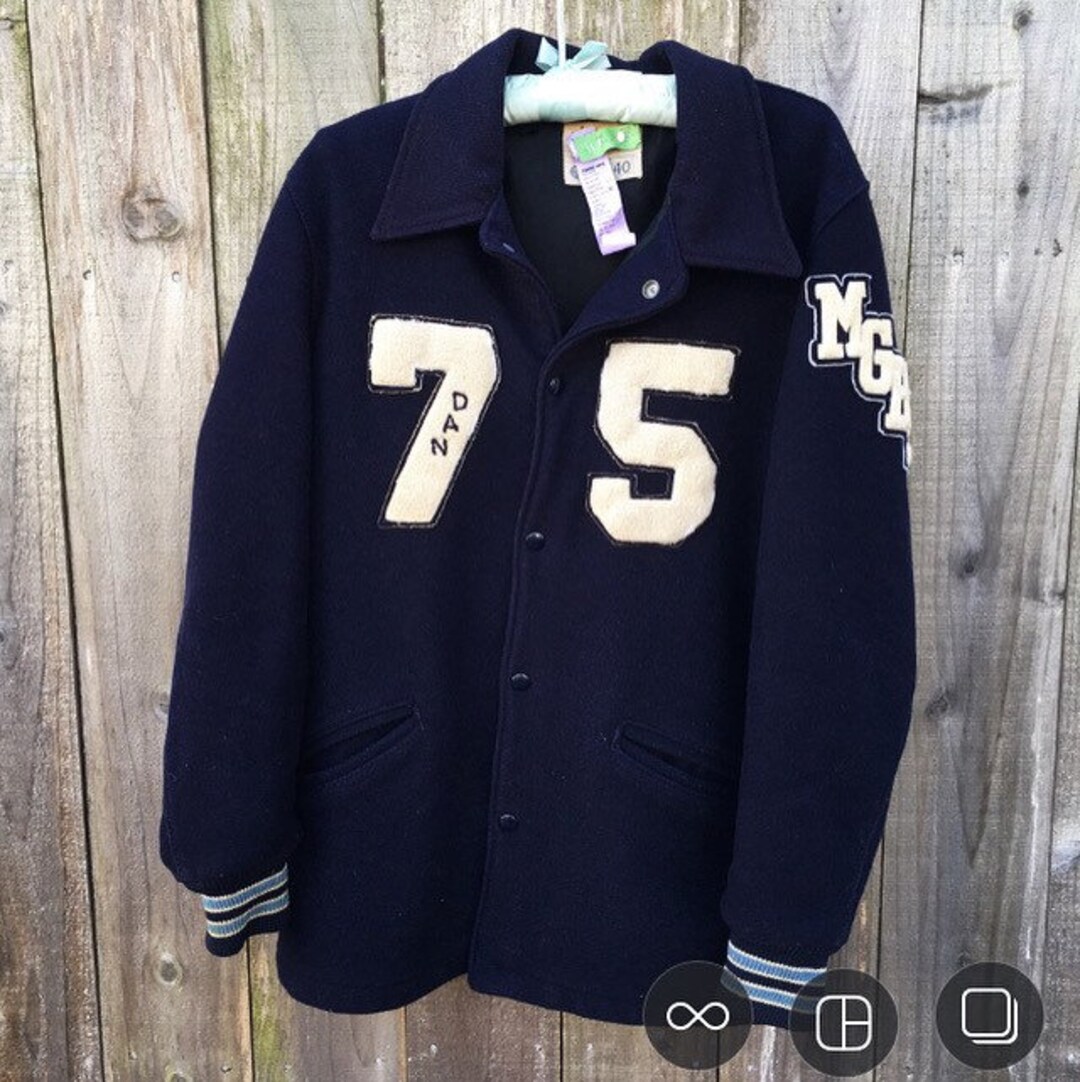Vintage 70s 1975 Dan High School Jacket MGHS Medium Large - Etsy