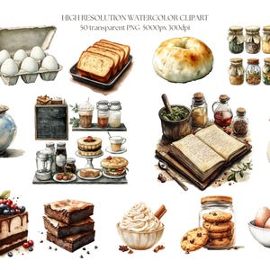 Cute Baking Sweet Treats Clipart Pack Bundle Cupcakes Backing Tools ...