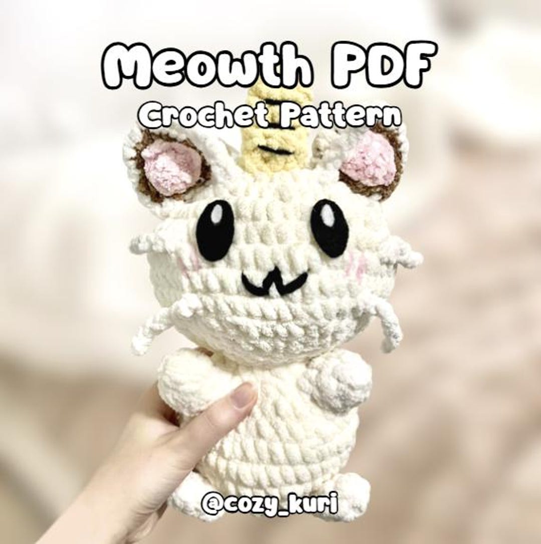 Meowth Pokemon Crochet Pattern | Amigurumi Cat Plush PDF | Cute Anime ...