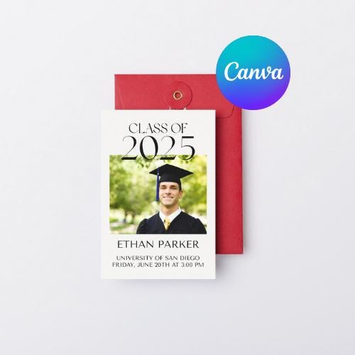 Editable Graduation Announcement Template | Digital Graduation Invite ...