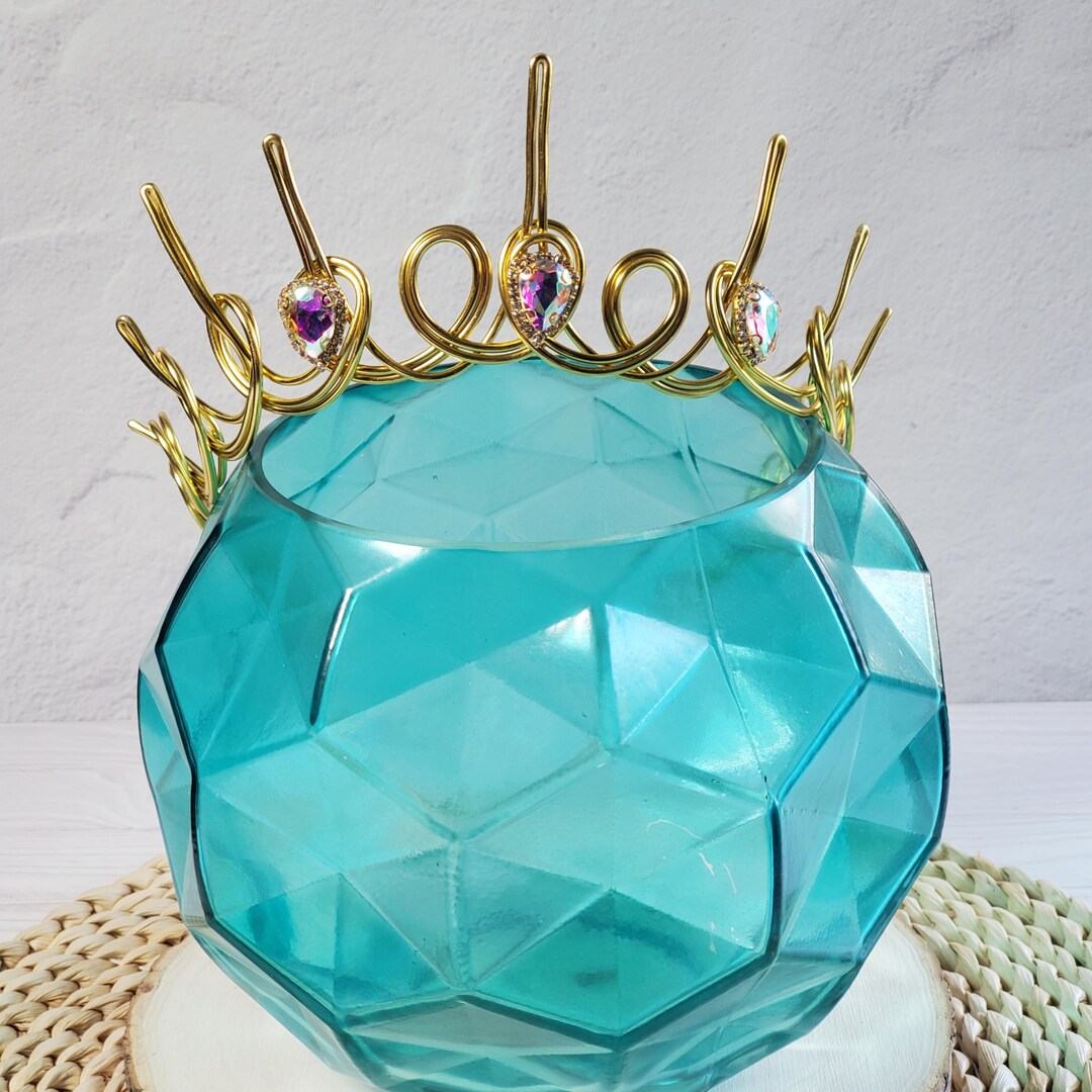 Gold WIRE WRAPPED Elven CROWN Tiara Coronet W/ Iridescent Gemstones ...