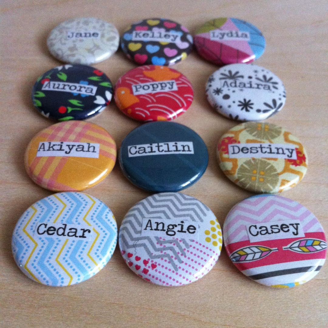 Custom Collage Name Badge - Pinback Button, Magnet, Zipper Pull, Mirror ...