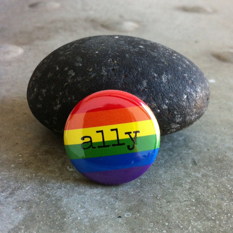 Ally Rainbow Pinback Button Magnet Zipper Pull Keychain - Etsy