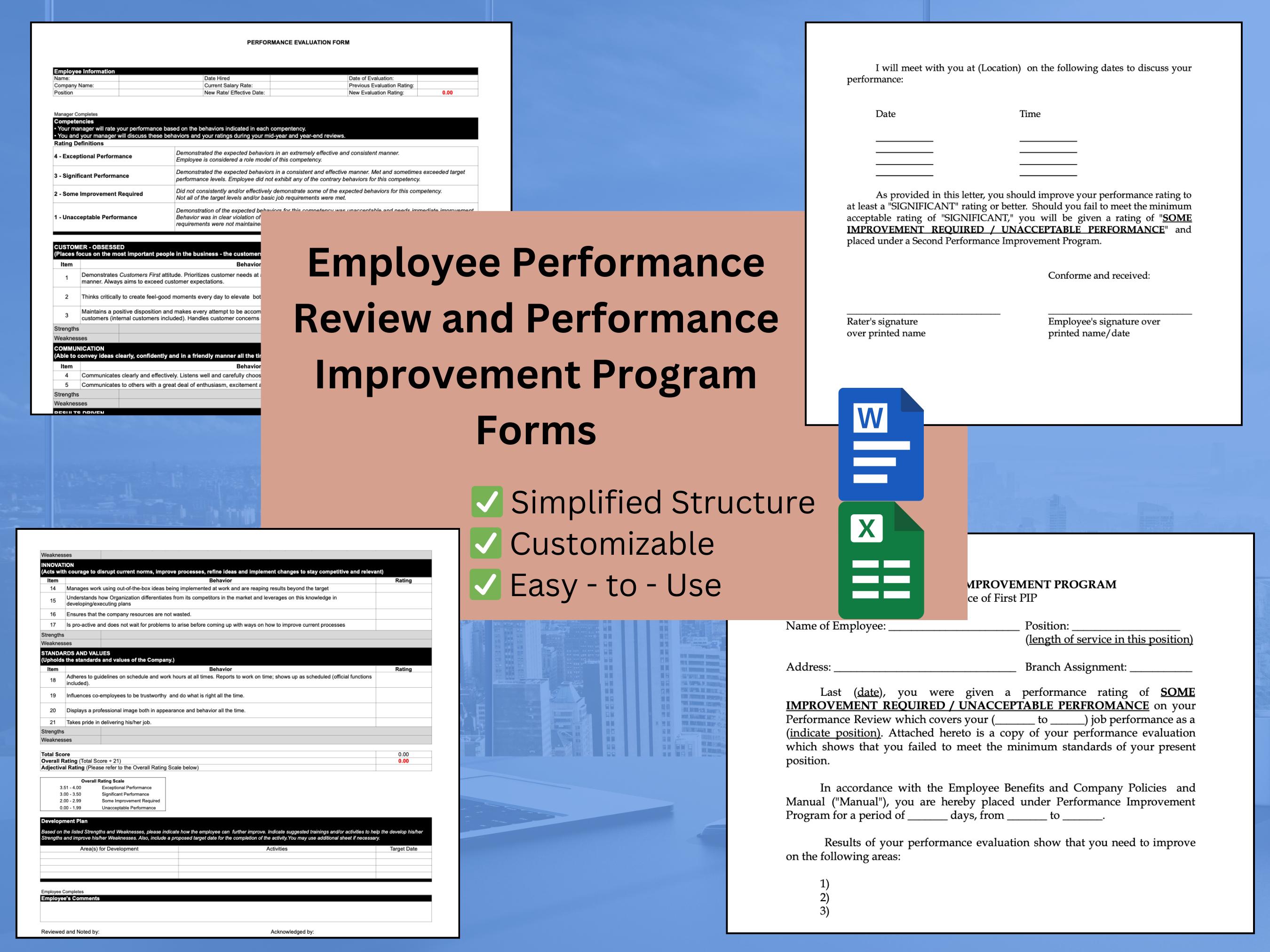 Performance Review Template | Employee Performance Form | HR Template ...