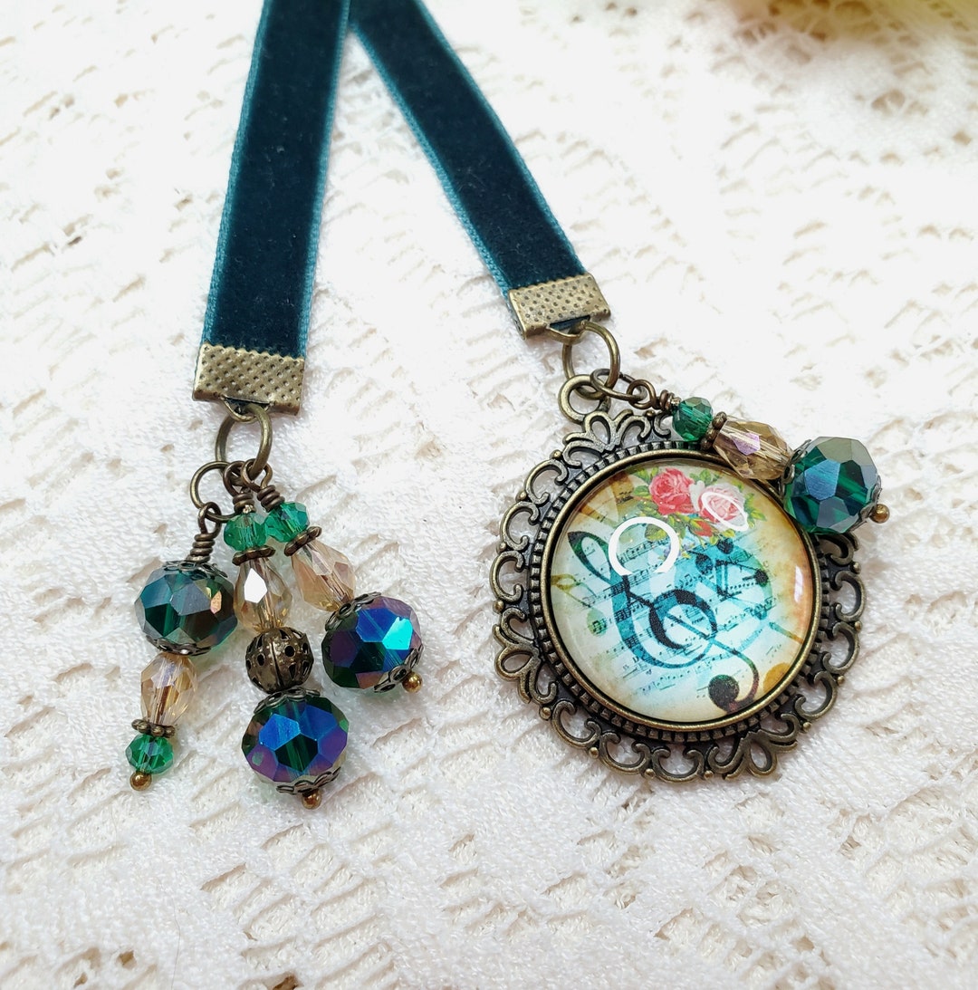 Beautiful Velvet Ribbon Bookmark, Book Jewelry, Bookish Gift, Reader ...