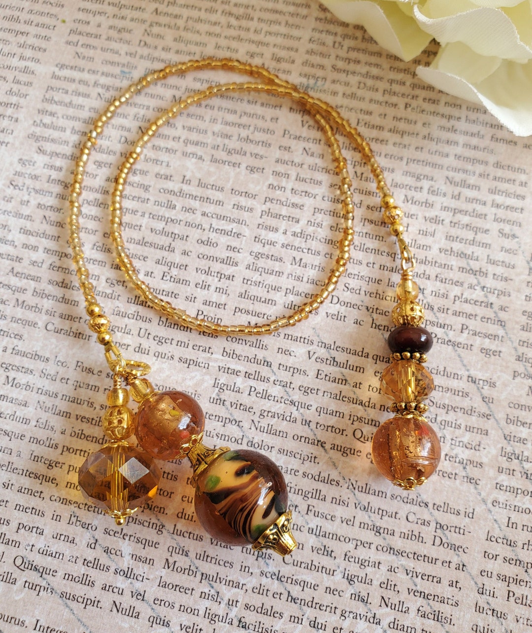 Beaded Bookmark, Book Thong, Book Jewelry, Bookish Gift, Reader Gift ...