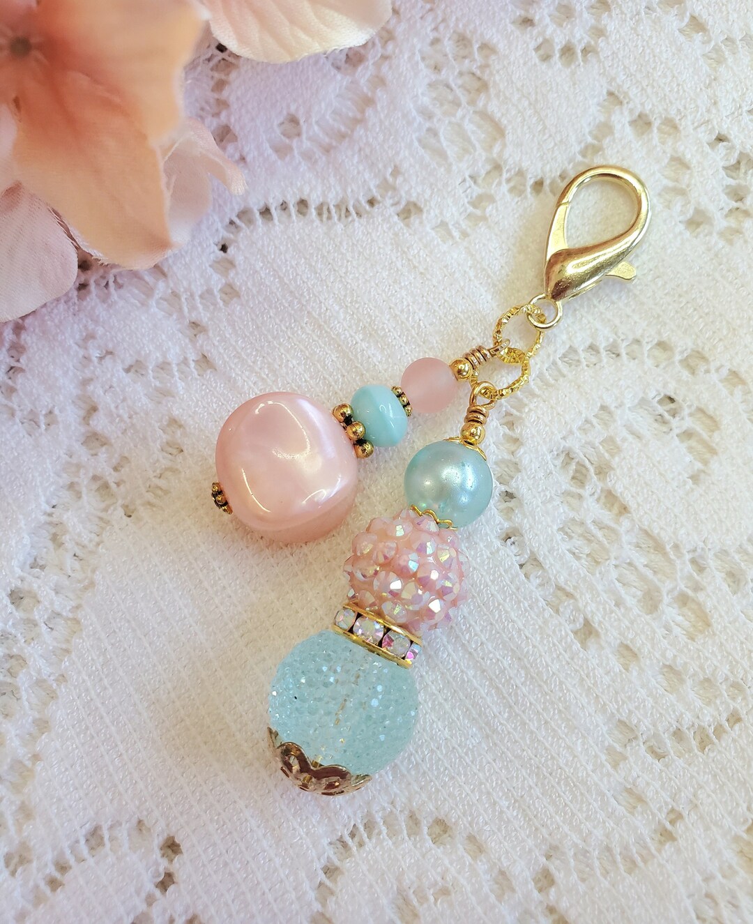 Beaded Keychain, Purse Charm, Handbag Charm, Backpack Charm, Bookbag ...