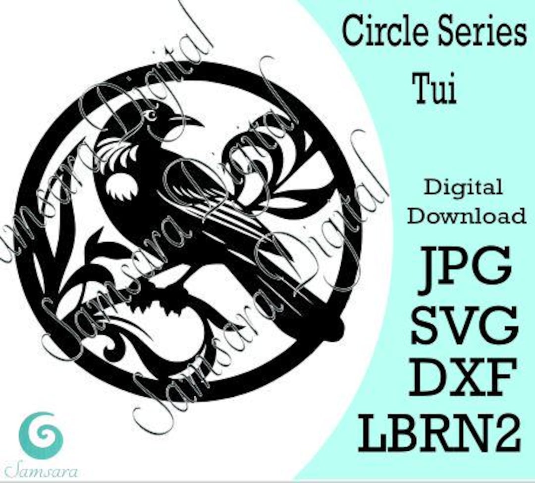NZ Tui Bird Circle Series SVG, Digital Download for Laser Engraving ...