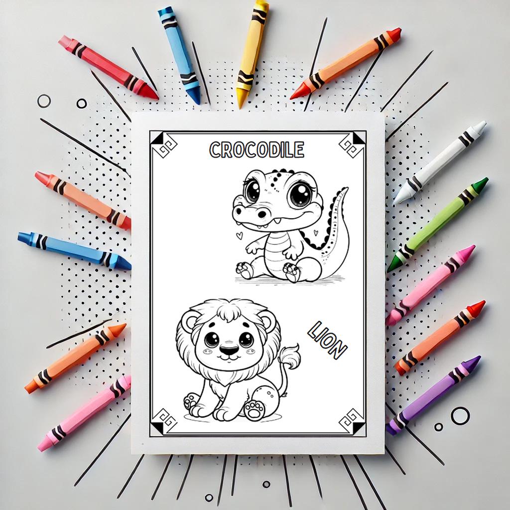 Cute Animals: 10 Cute Animal Characters Coloring Book - Etsy