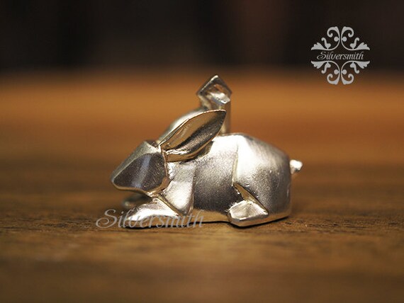 Origami Rabbit 925 Sterling Silver Pendant P301 | Etsy