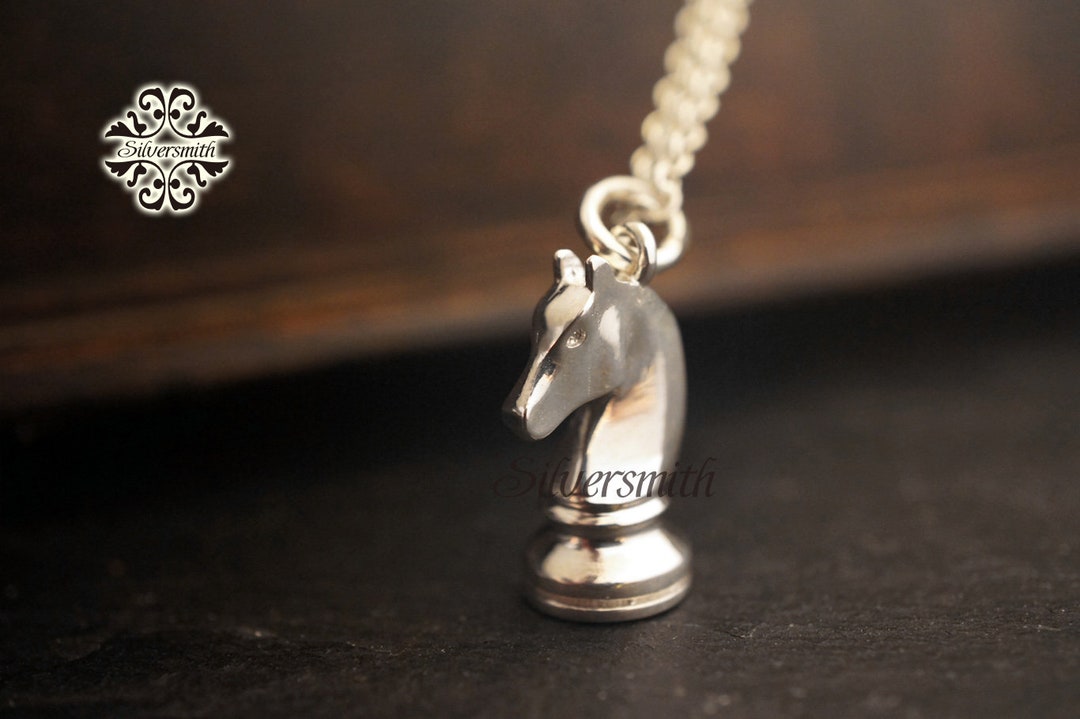 NEW! the 925 Sterling Silver Knight Chess Pendant - Etsy
