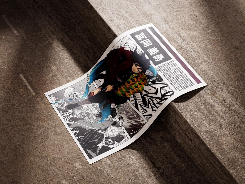 Demon Slayer Giyu Tomioka Poster, 1 Piece Set Manga Art, Anime Wall ...