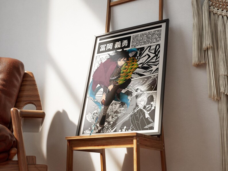 Demon Slayer Giyu Tomioka Poster, 1 Piece Set Manga Art, Anime Wall ...