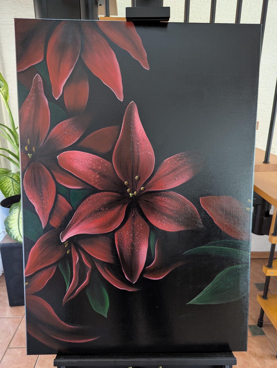 Original Realistic Painting of Flowers - Etsy
