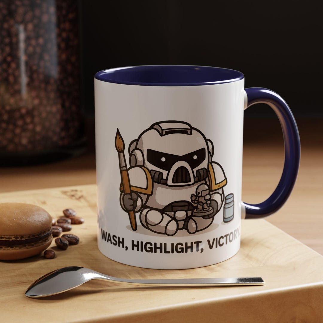 Chibi Armored Warrior Accent Coffee Mug, Sci-fi Miniature Painting ...