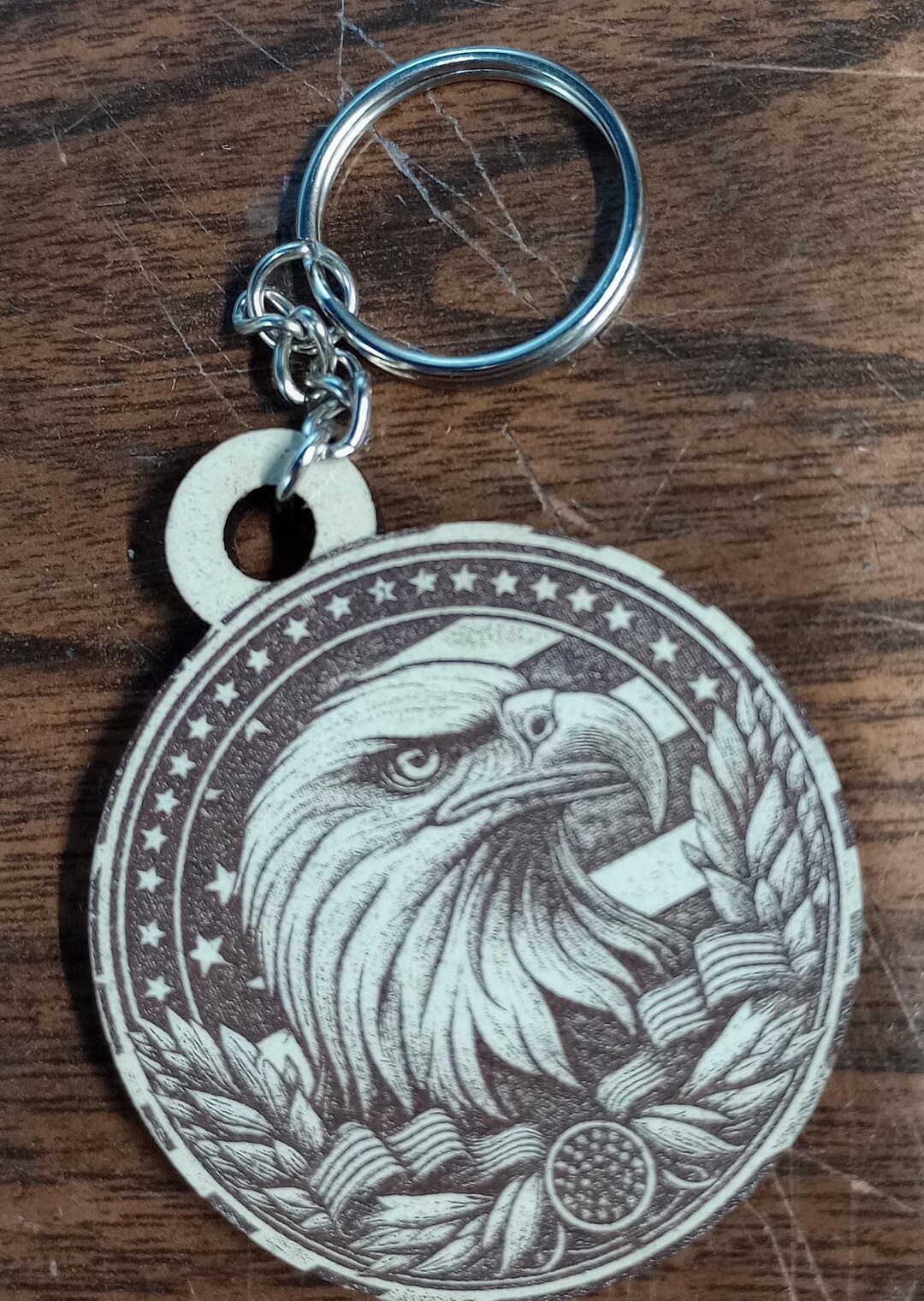 Great Patriotic Keychains With Eagle-american Flag Design, Make Wooden ...