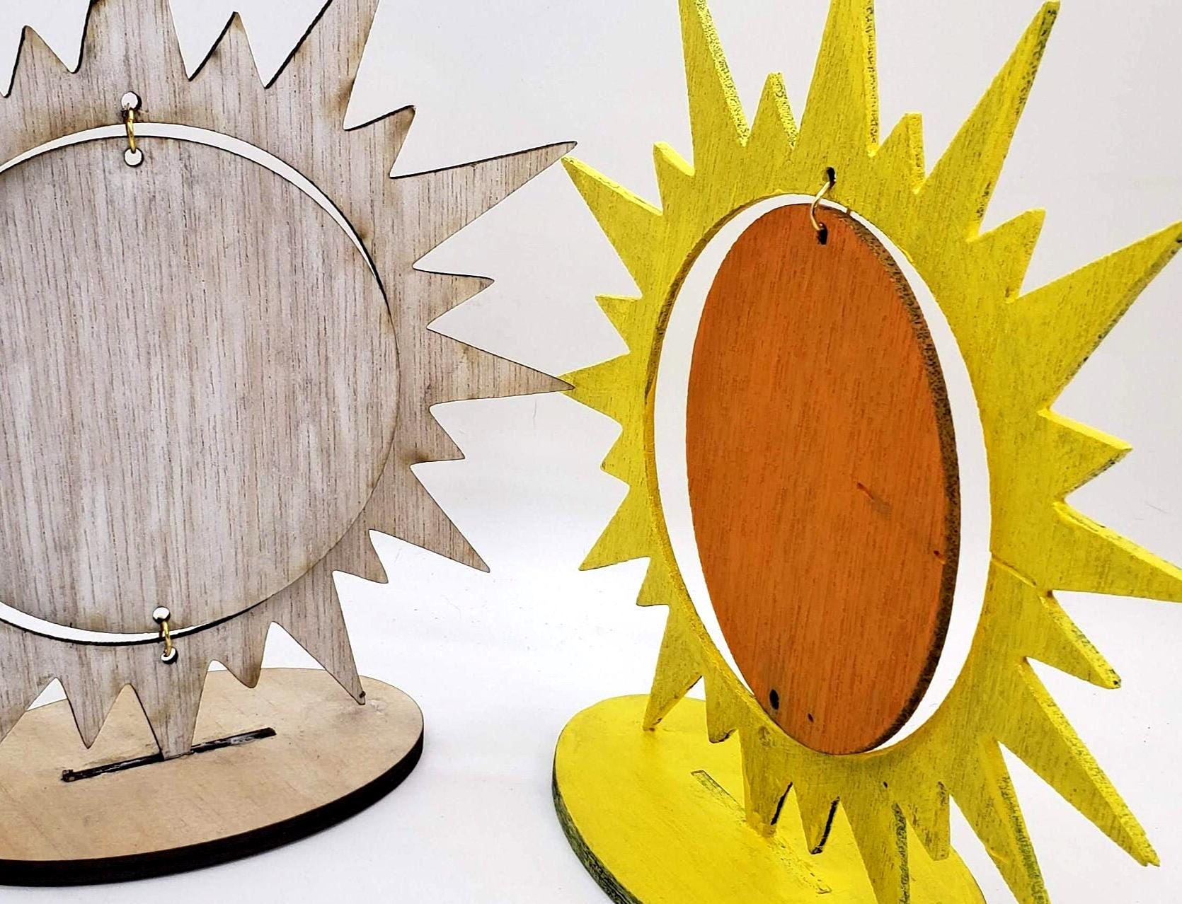 Laser-cut Sun-face Tabletop Display, Unpainted Wood Craft Stand - Etsy