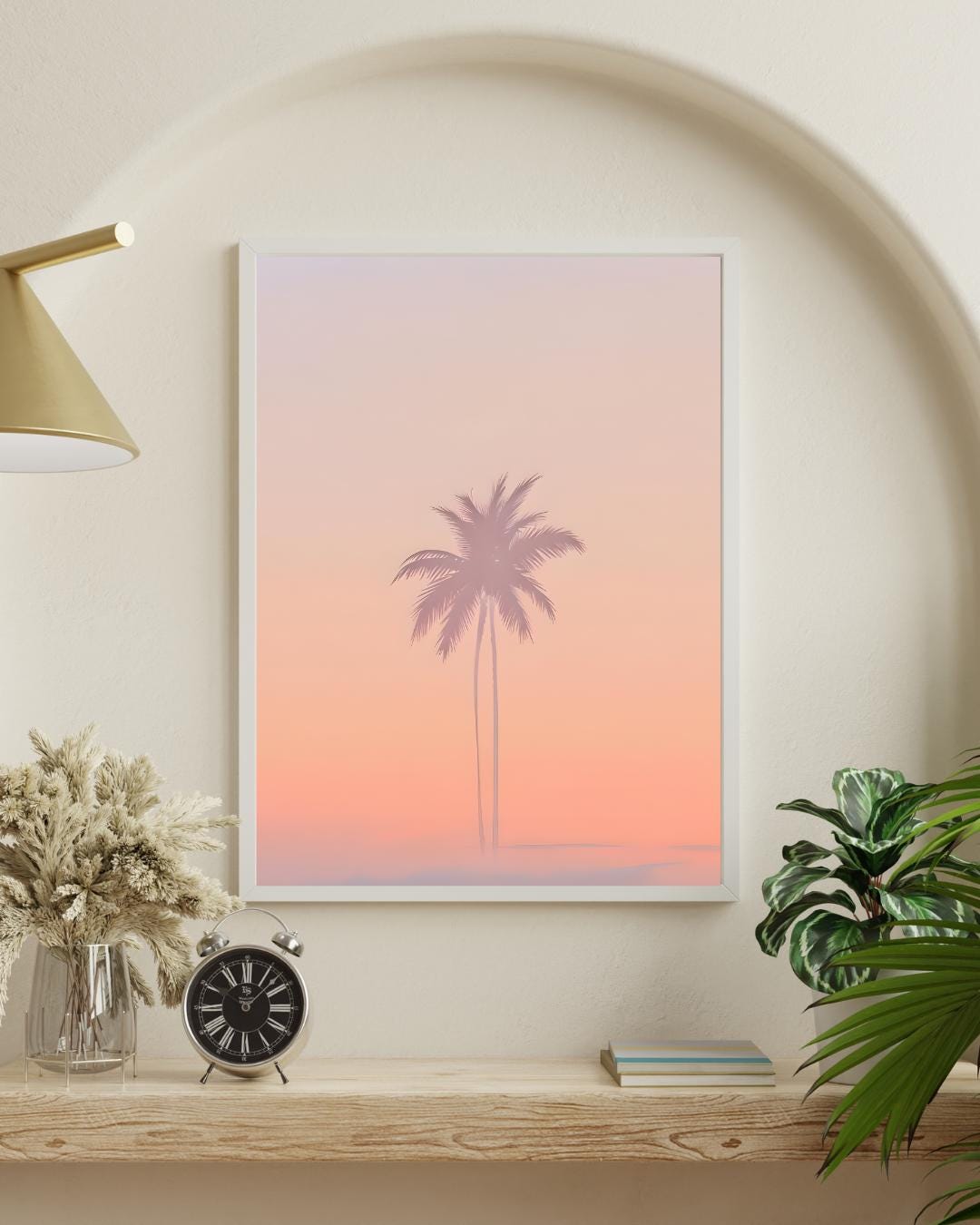 Palm Tree Poster, Sunset Poster, Tropical Wall Art Beach, Coastal ...