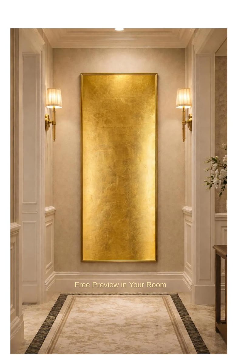 Gold Leaf Wallpaper | 3 Finishes Textured Metallic Wall Art, Modern ...