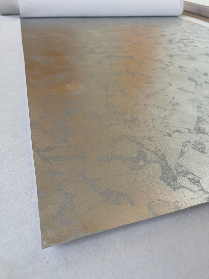 Handmade Silver Mixed Wallpaper Sample – Silver Metallic Architectural ...