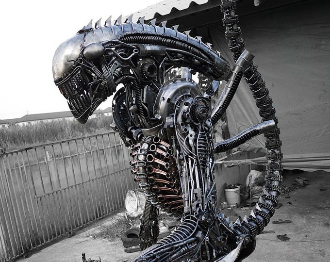 Biomechanical Recycled Metal Monster made-to-order / - Etsy