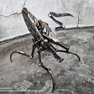 Recycled Metal Warrior Bug Sculpture - Etsy