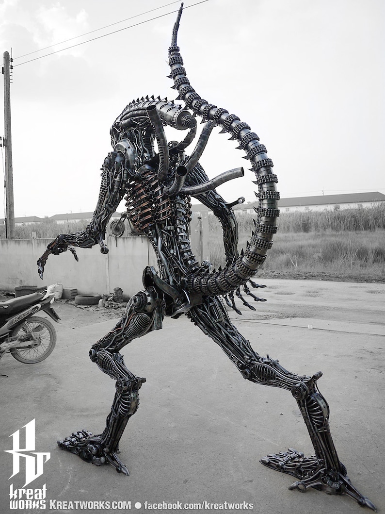 Biomechanical Recycled Metal Monster (made-to-order) / Sustainable - Etsy