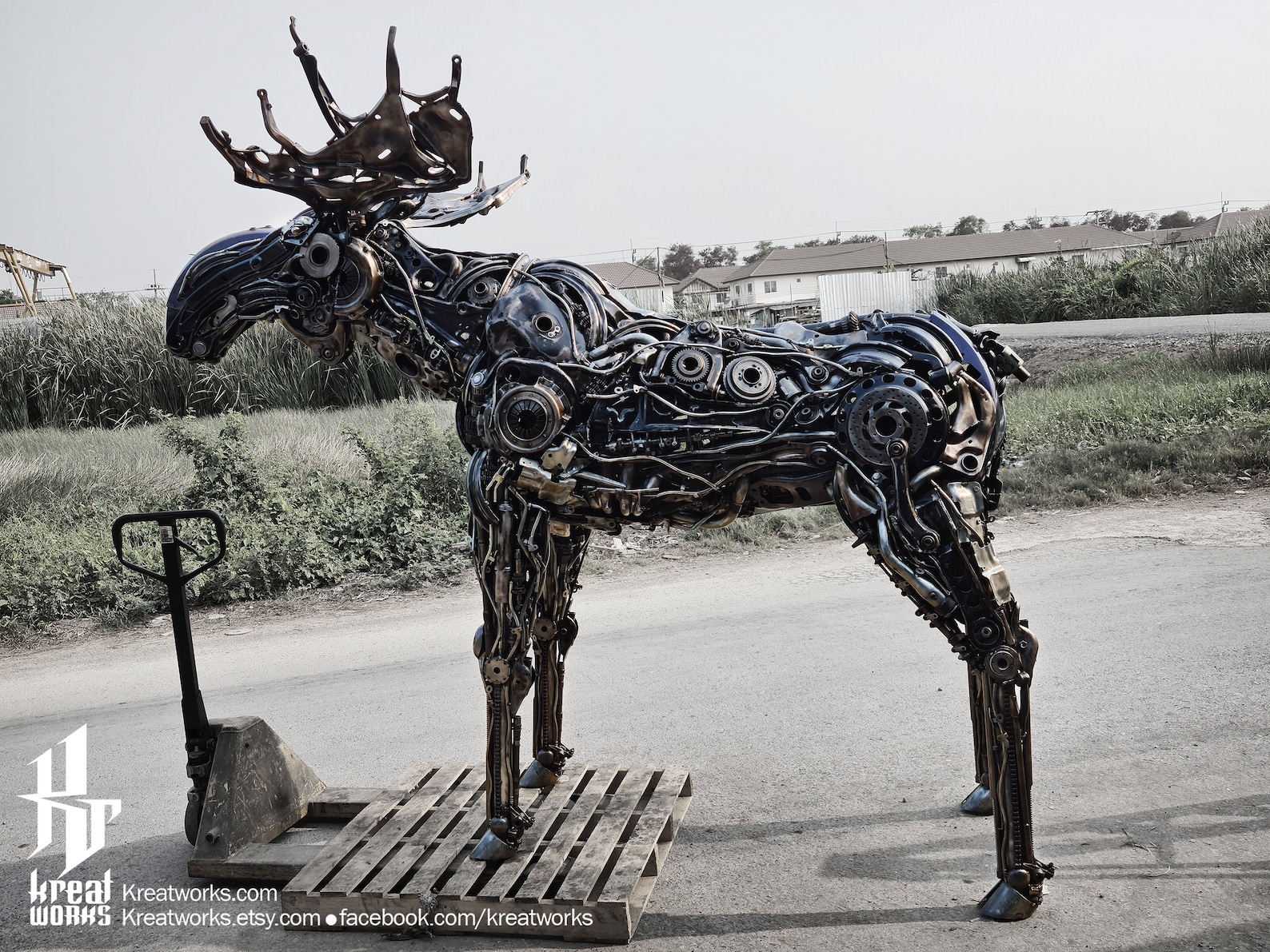 Recycled Metal Moose Sculpture : Made to Order - Etsy