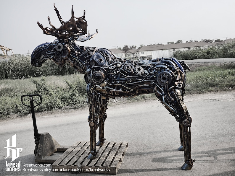 Recycled Metal Moose Sculpture : Made to Order - Etsy
