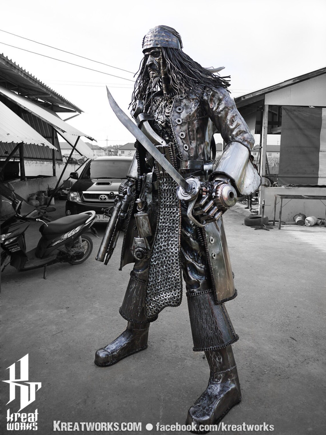 Steampunk Recycled Metal Pirate made-to-order - Etsy