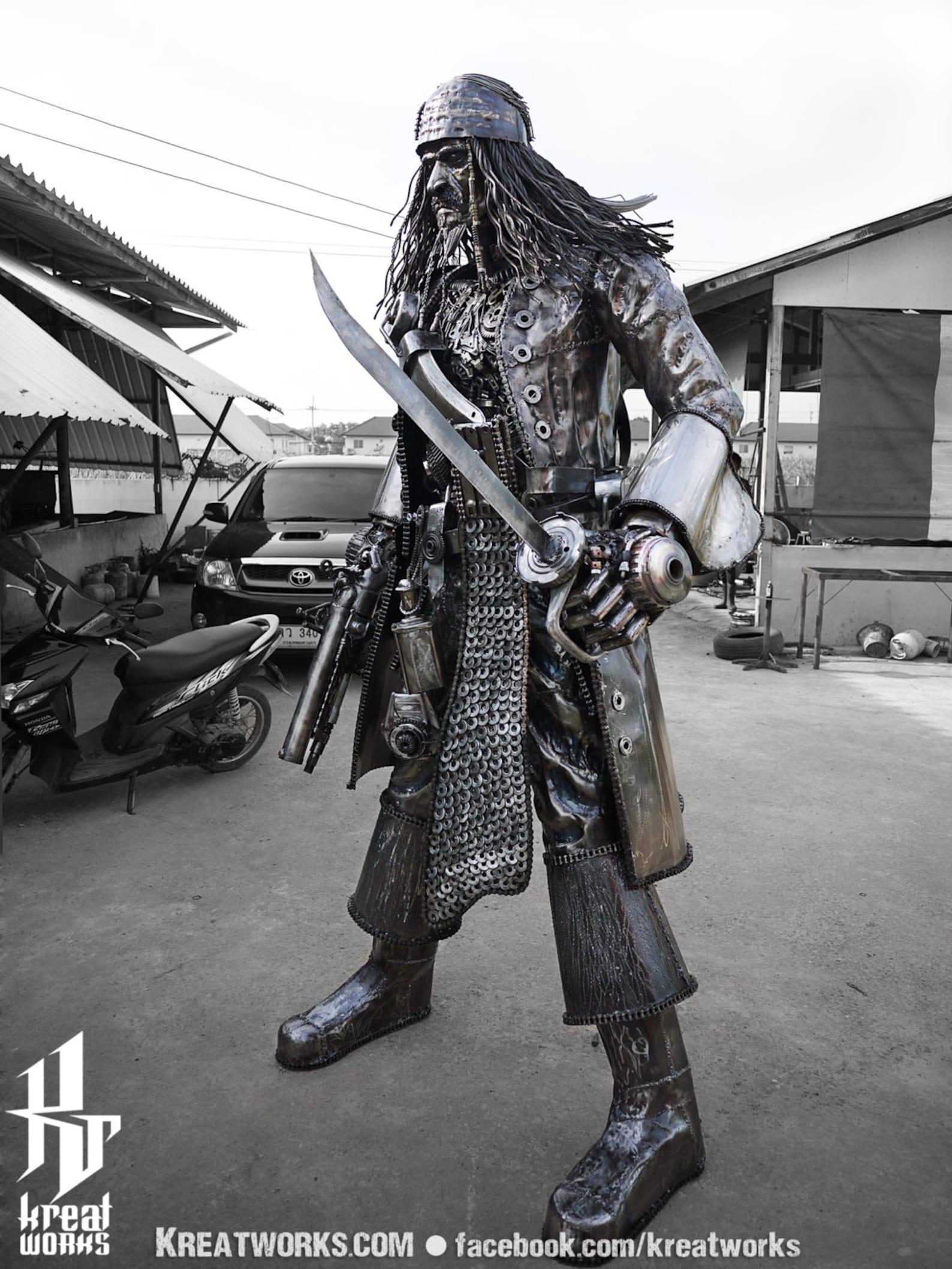 Steampunk Recycled Metal Pirate made-to-order - Etsy