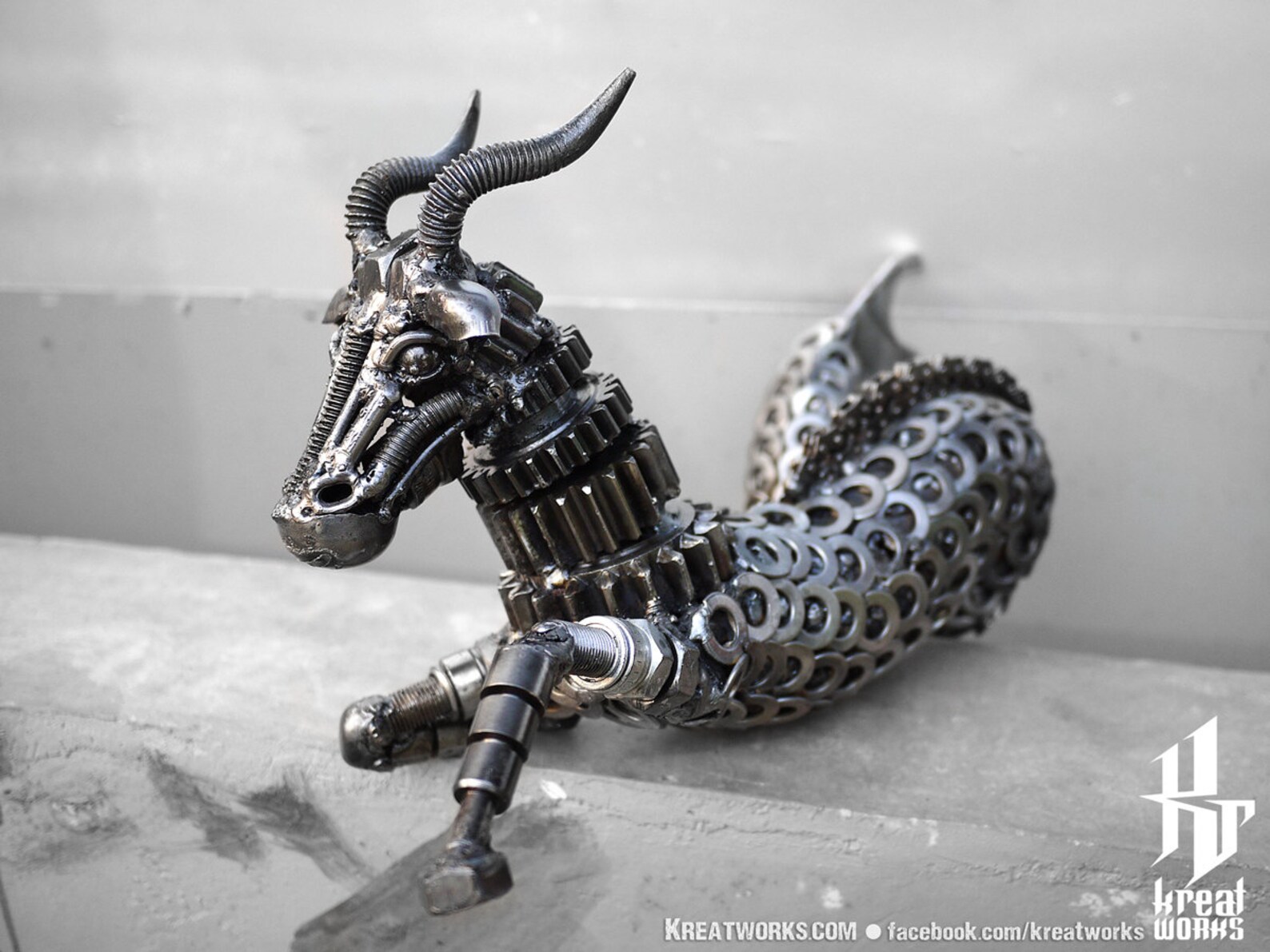 Recycled Metal Capricorn (small Item) --- Zodiac Astrology Sign Sea ...