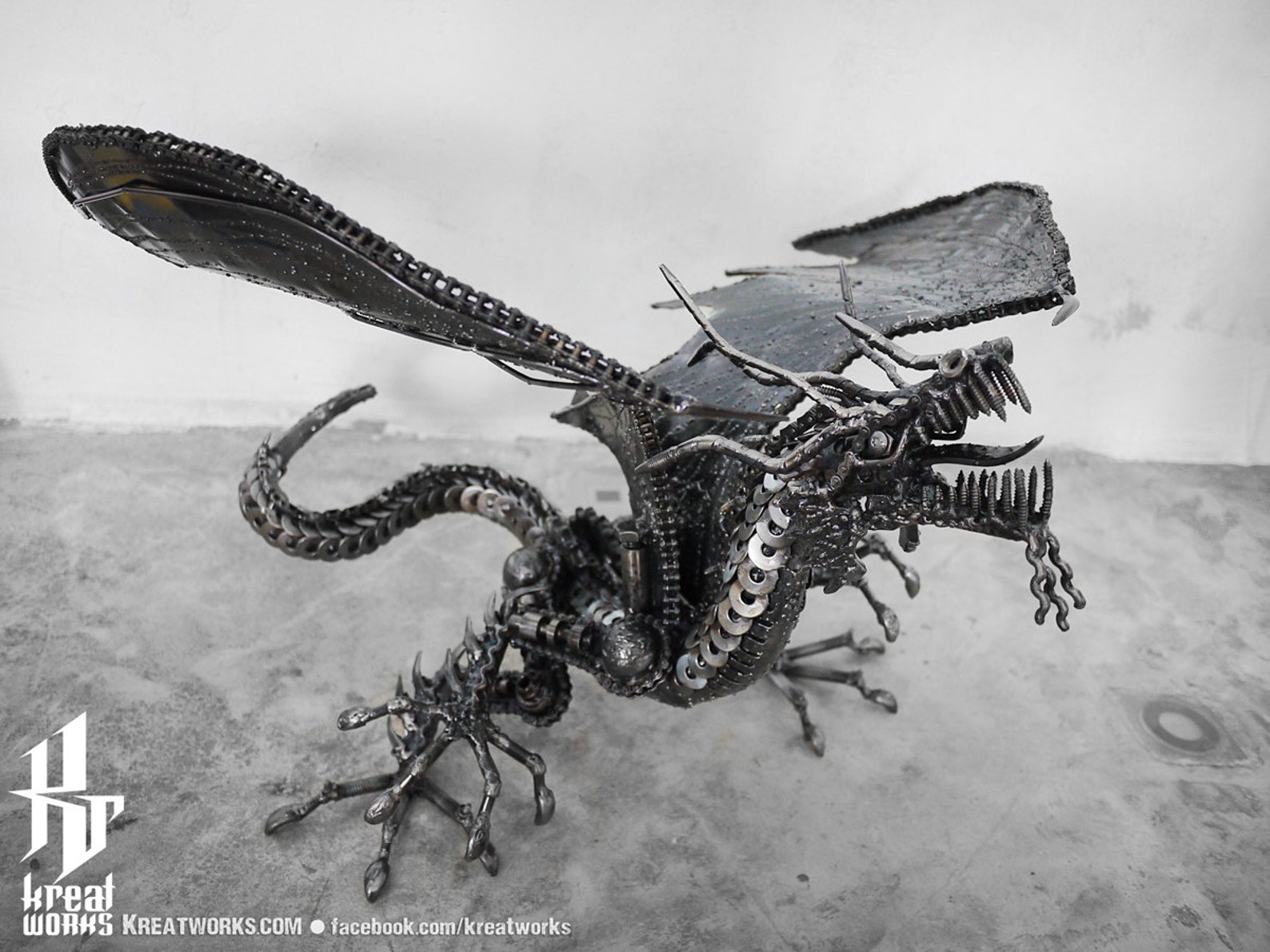 Metal Crouching Dragon medium Item - Etsy