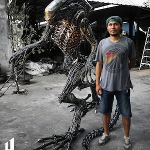 Recycled Metal Biomechanical Life-size Monster ( Made to Order ) - Etsy