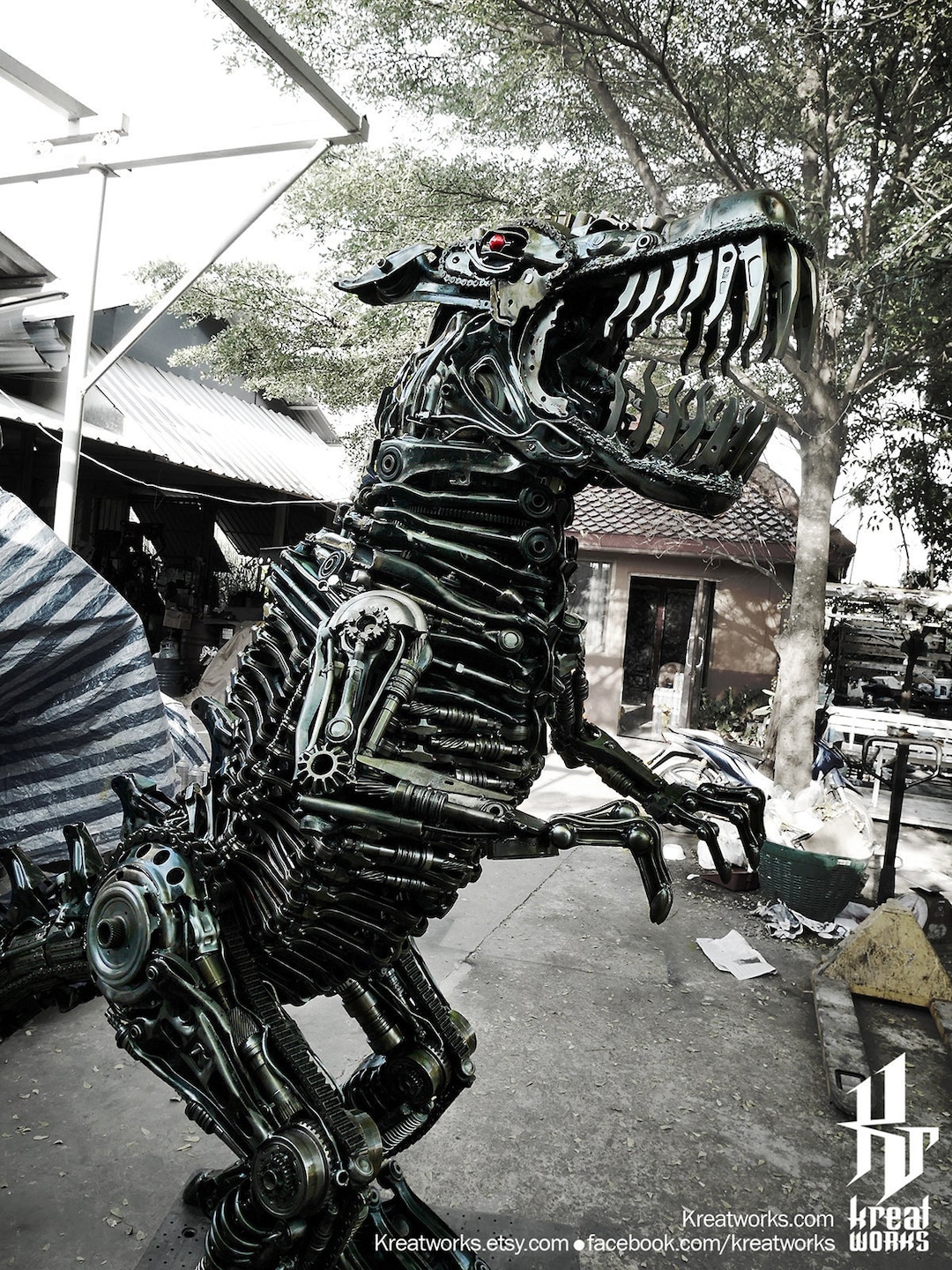 Recycled Metal Dinosaur Sculpture : Made to Order - Etsy
