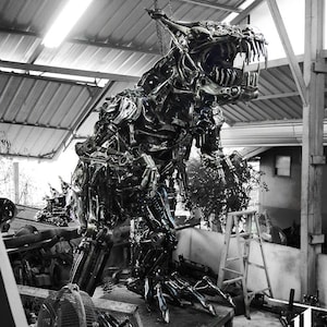 Recycled Metal Giant Dinosaur : Made to Order - Etsy