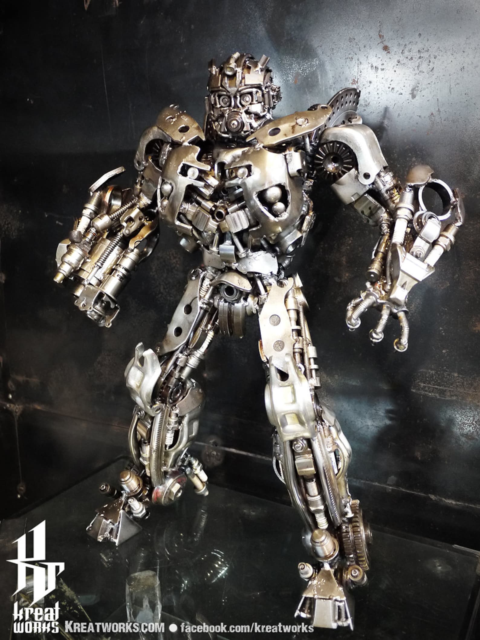 Recycled Metal Boxing Robot (medium Item) - Etsy
