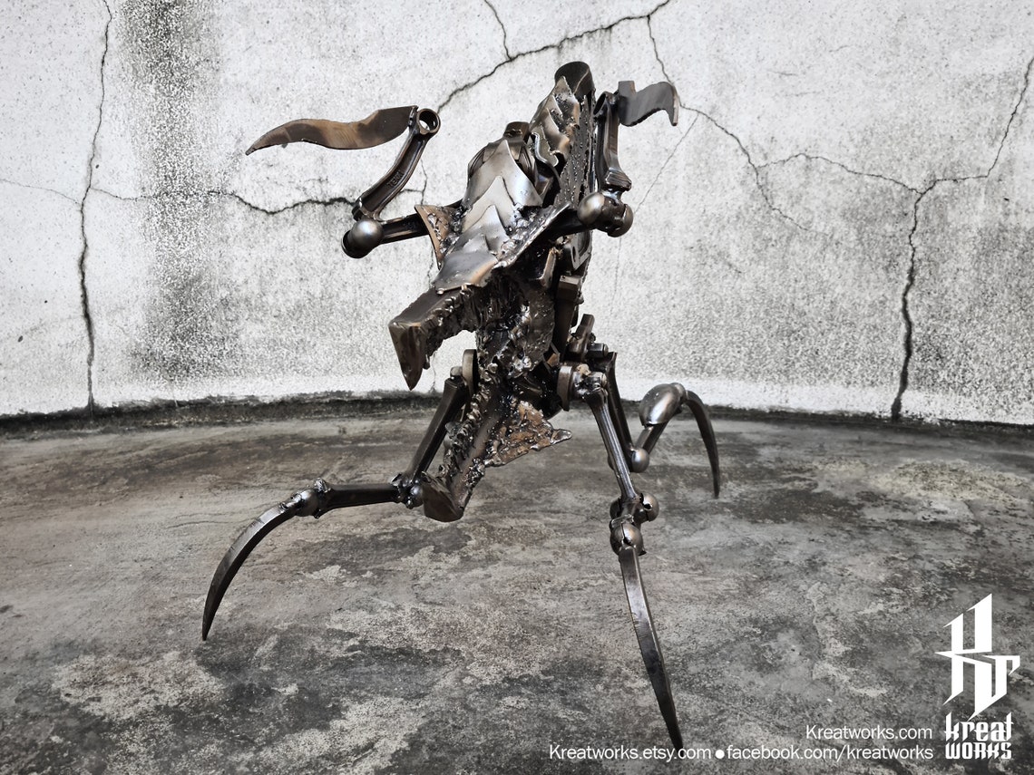 Recycled Metal Warrior Bug Sculpture | Etsy