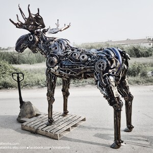 Recycled Metal Moose Sculpture : Made to Order - Etsy