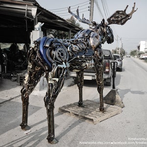 Recycled Metal Moose Sculpture : Made to Order - Etsy
