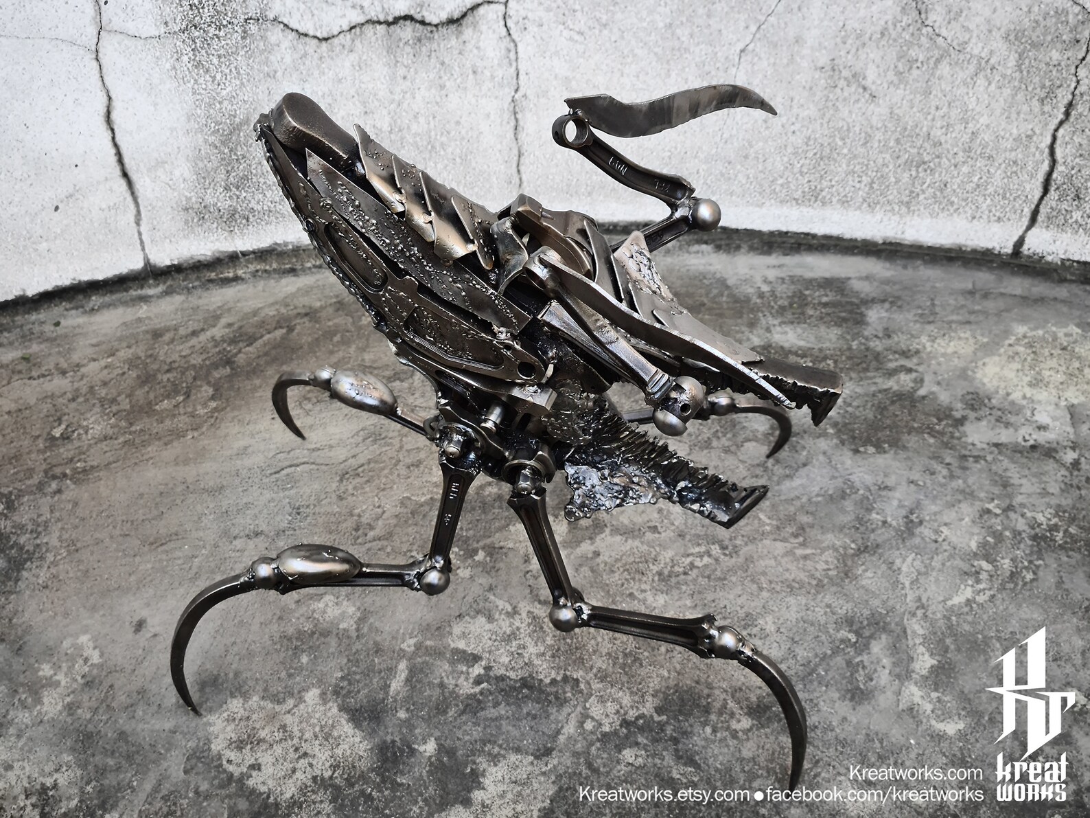 Recycled Metal Warrior Bug Sculpture | Etsy