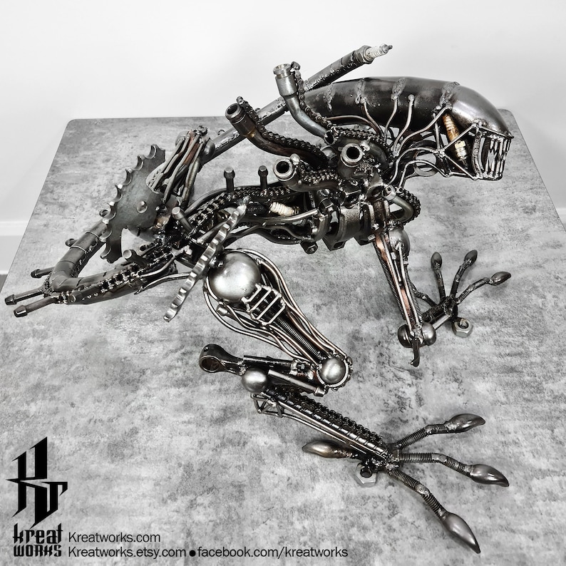 Recycle Metal Climbing Monster Sculpture Art ( Wall Hanging ...