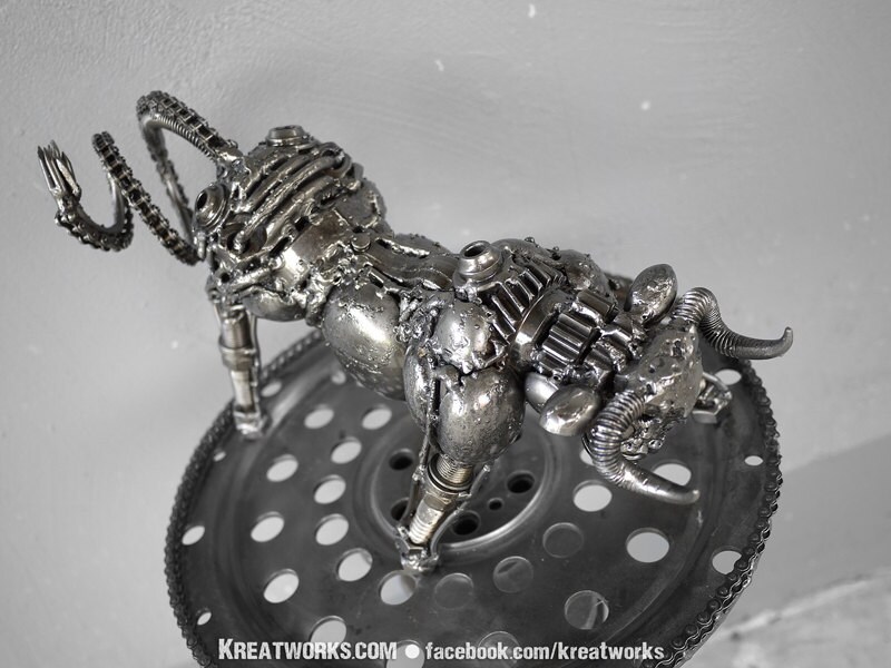 Recycled Metal Bull - Etsy
