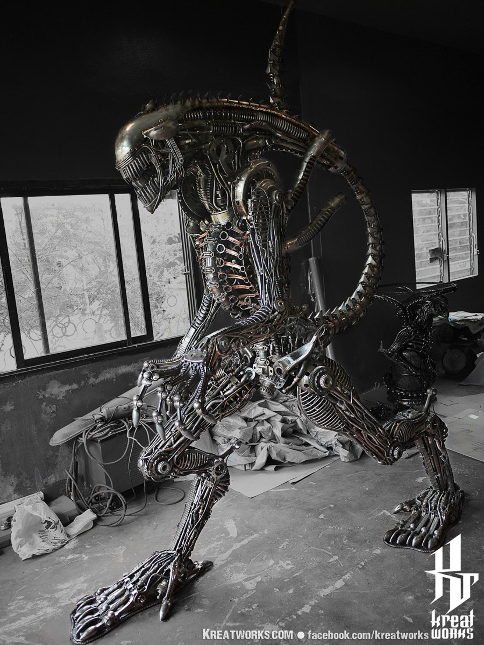 Steampunk Recycled Metal Biomechanical Fierce Monster - Etsy