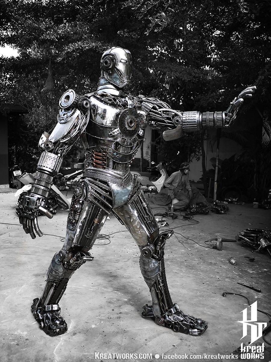 Recycled Metal Man 2.3m / 7.5 ft height | Etsy