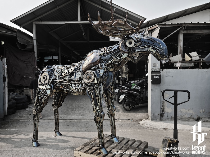 Recycled Metal Moose Sculpture : Made to Order - Etsy