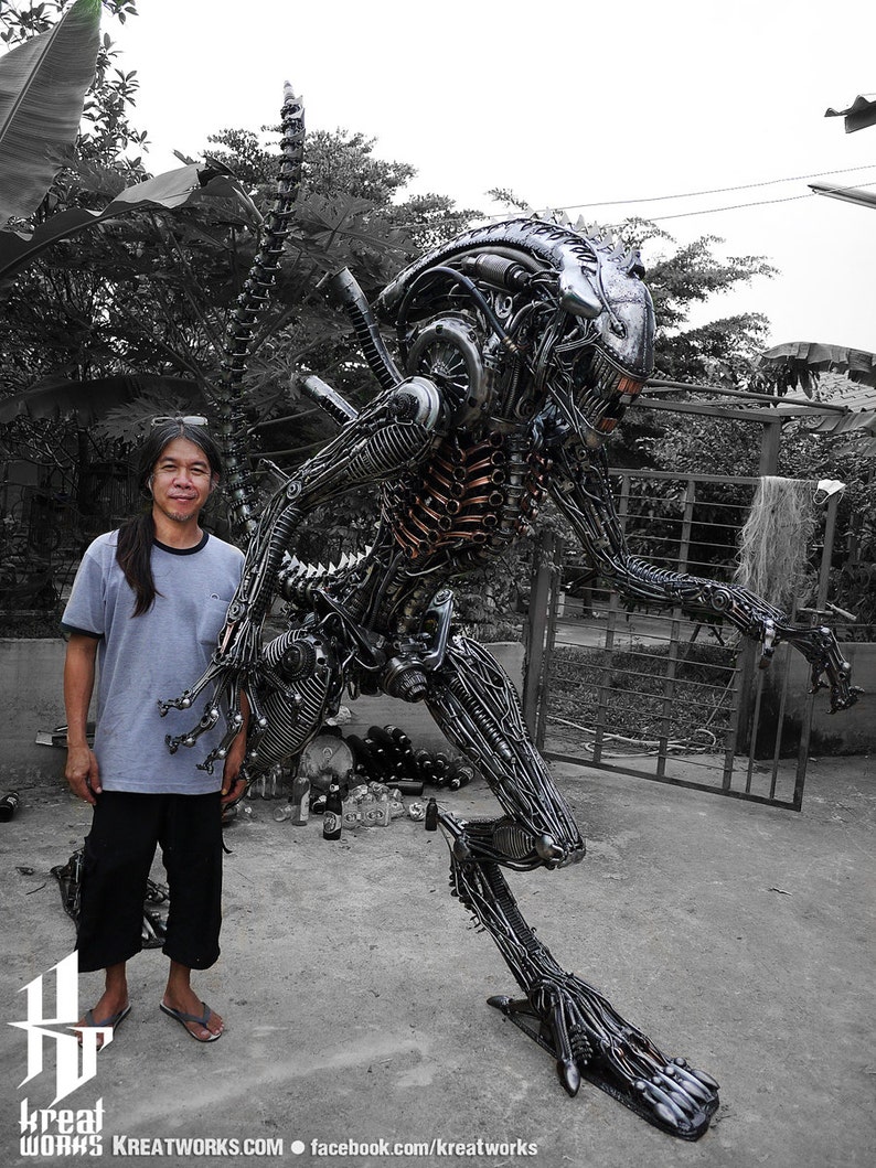 Aggressive Recycled Metal Monster Made-to-order | Etsy