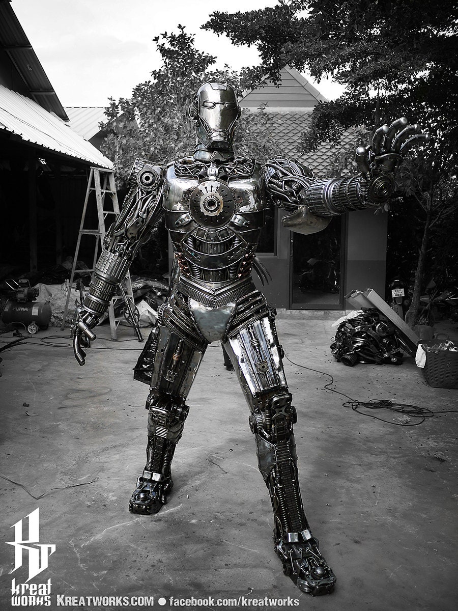 Recycled Metal Man (2.3m / 7.5 Ft Height) / Recycle Metal Sustainable ...