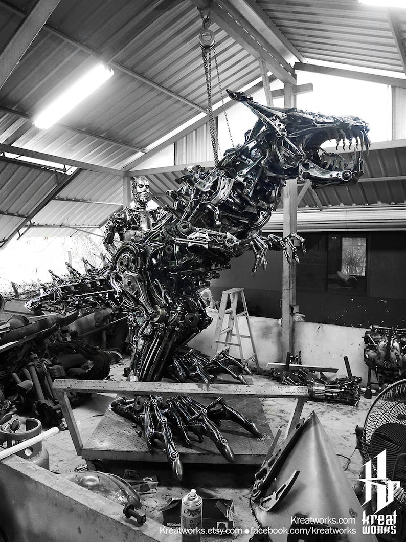 Recycled Metal Giant Dinosaur : Made to Order - Etsy