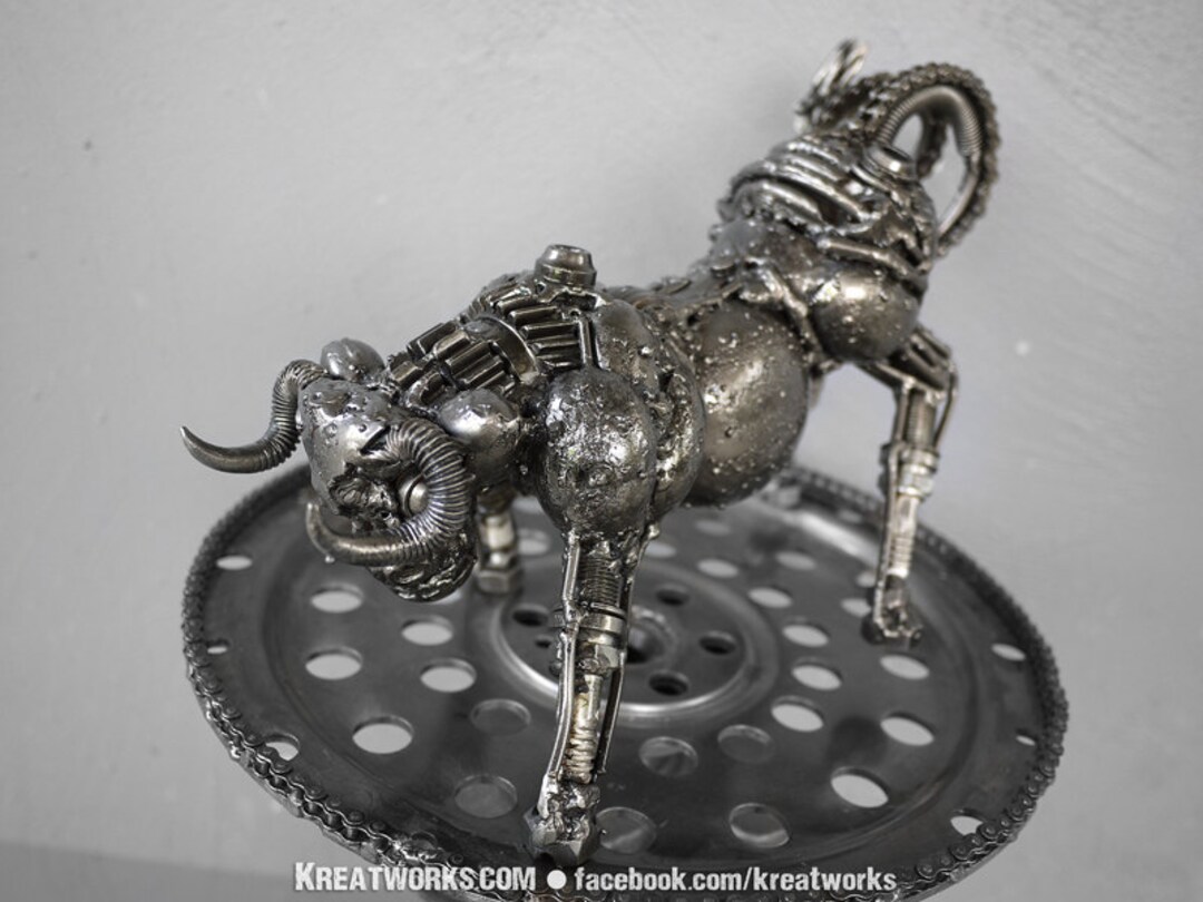 Recycled Metal Bull - Etsy